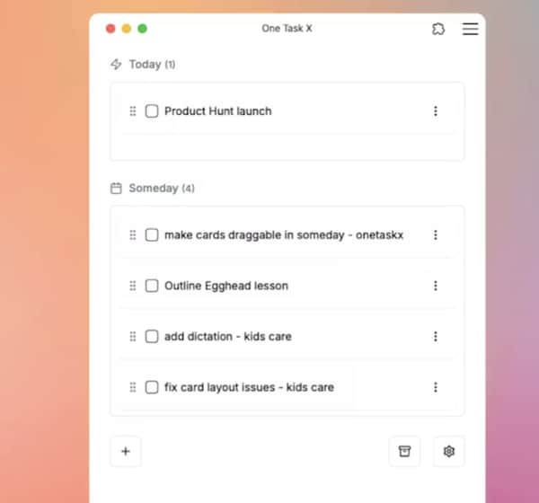 Daily Task Focus : One Task X