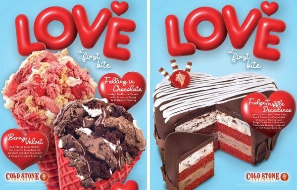 Romantic Ice Cream Menus : Cold Stone Creamery Valentine's Day menu