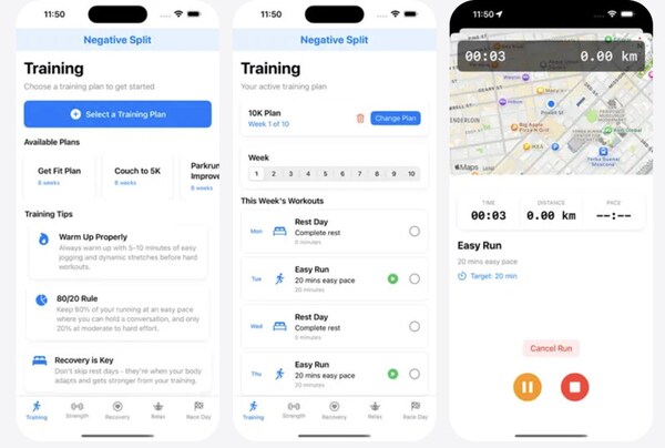 Running Training Apps : Negative Split
