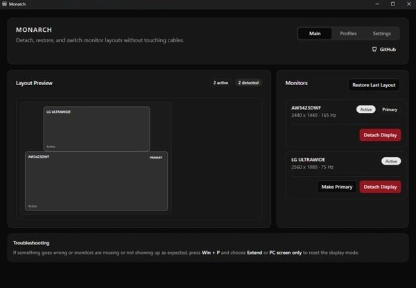 Monitor Standby Management Tools : monarch windows utility
