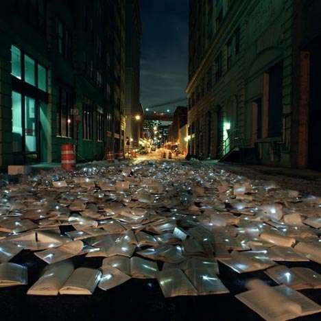 Literary Invasion Street Art : literature versus traffic