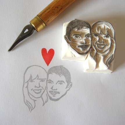 Personalized Romance Stamps : Custom Double Face Stamps