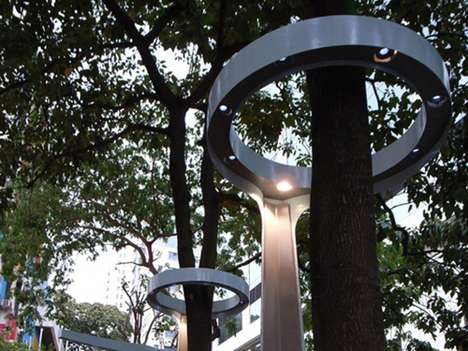 Tree-Encircling Lights : Embrace lamppost