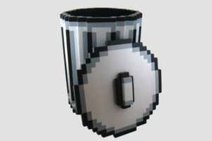 Pixelated Garbage Pails : diy pixel trash can