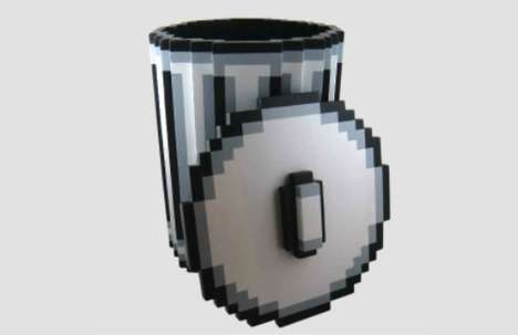 Pixelated Garbage Pails : diy pixel trash can