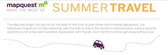 Summer Getaway Infographics : 'mapquest' Travel Chart