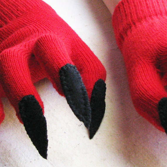 Nail Appendage Mittens : Halloween Gloves