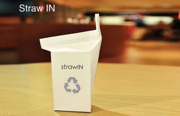 Built-In Straw Milk Cartons : StrawIN by Sheau Shiuan Lin