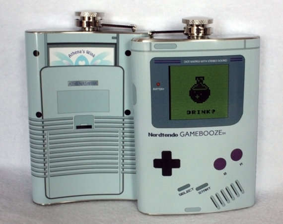 Video Game-Inspired Flasks : Game Boy Flask