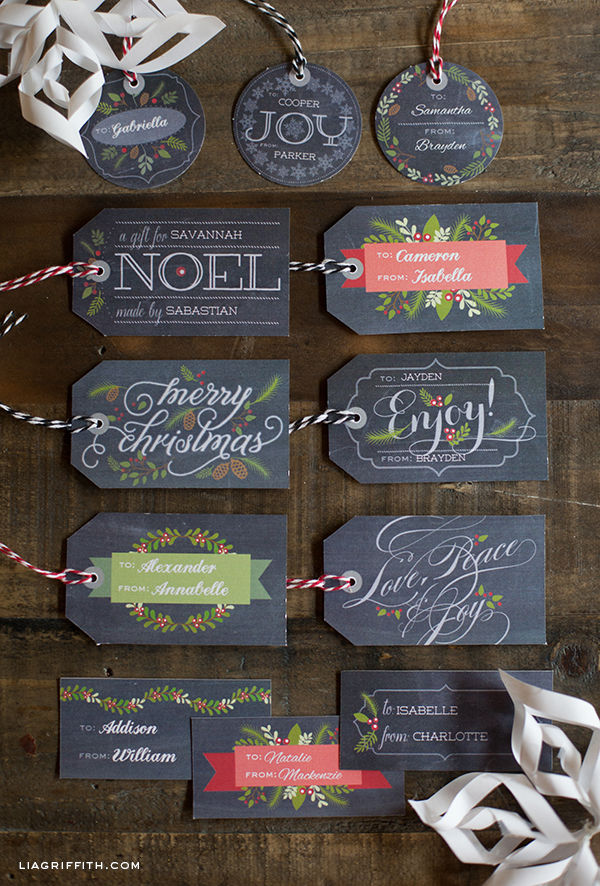 Mock Chalkboard Gift Tags : printable christmas gift tags