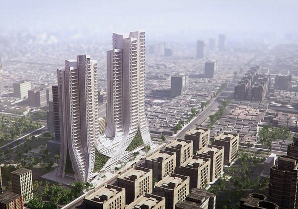 Converging Tower Architecture : Grove Towers