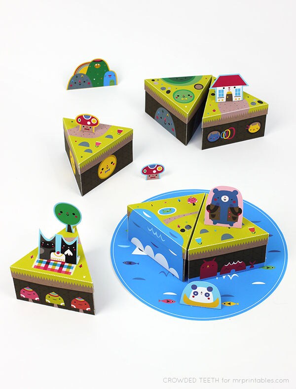 Modular Paper Island Playsets : "diy paper toy"