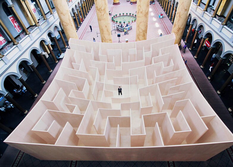 Paradoxical Maze Installations : wooden maze