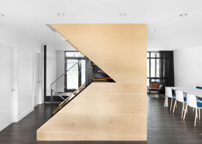 Angular Maple Staircases : montreal home