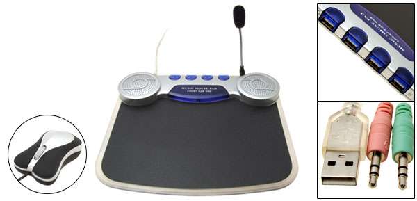 Multi-Function Mousepads: 4 Port USB, Speakers and Mic Pad