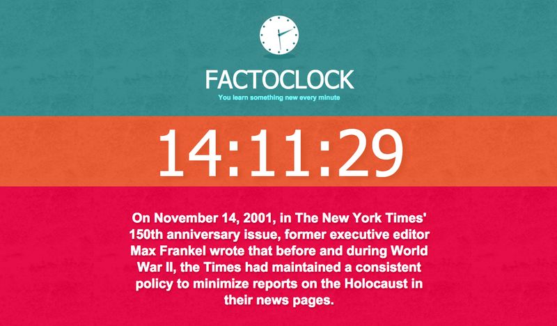 Educational Web Clocks : new fun facts