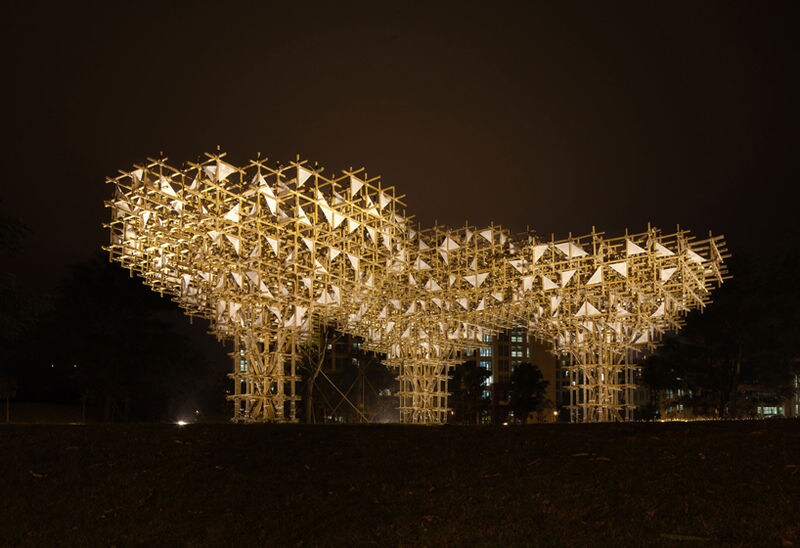 Illuminated Bamboo Towers : bamboo tower