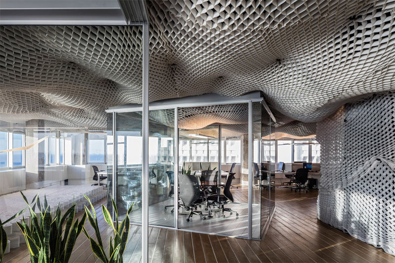 Meshed Cloud Office Ceilings : Office Ceiling