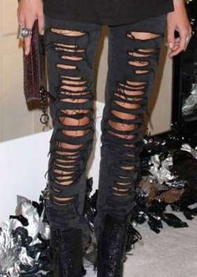 Ripped Black Jeans: Celebs in Tattered Dark Denim Bring Back the Grunge ...