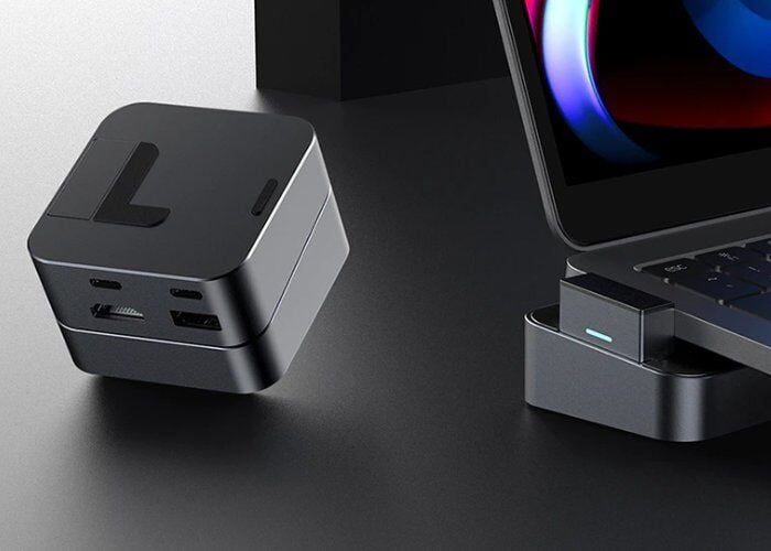 Two-in-One Laptop Connectivity Hubs : magnetic MacBook stand