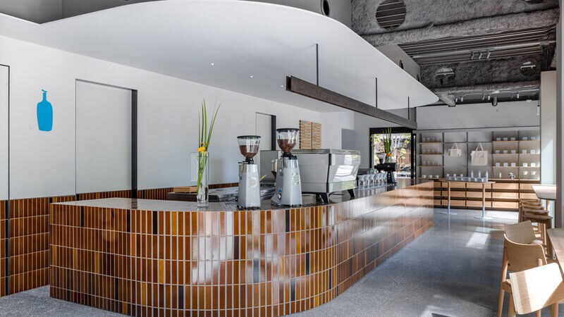 Volcanic Ash-Built Coffee Shops : Blue Bottle Coffee Shop