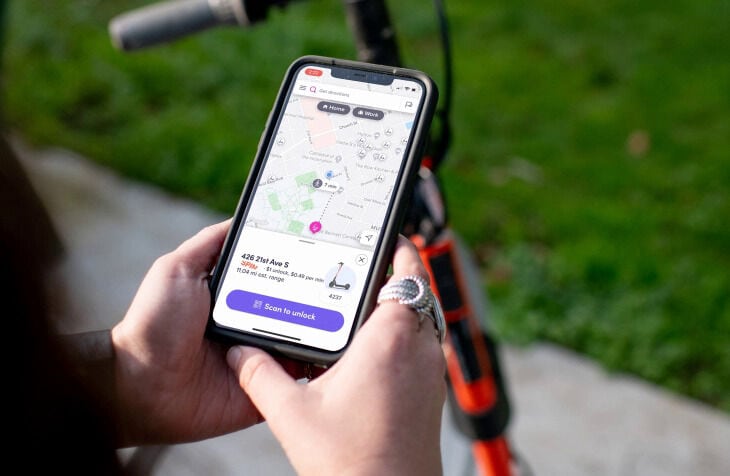 Scooter Rideshare Partnerships : Spin electric scooters