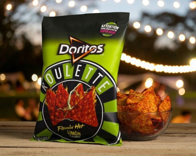 Sour Spice Snack Chips : Doritos Roulette Flamin' Hot Limon