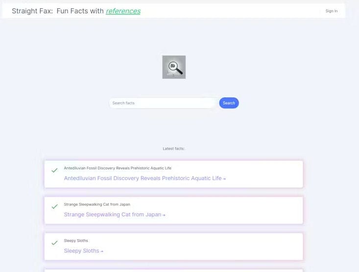 Crowdsourced Fun Fact Databases : Straight Fax