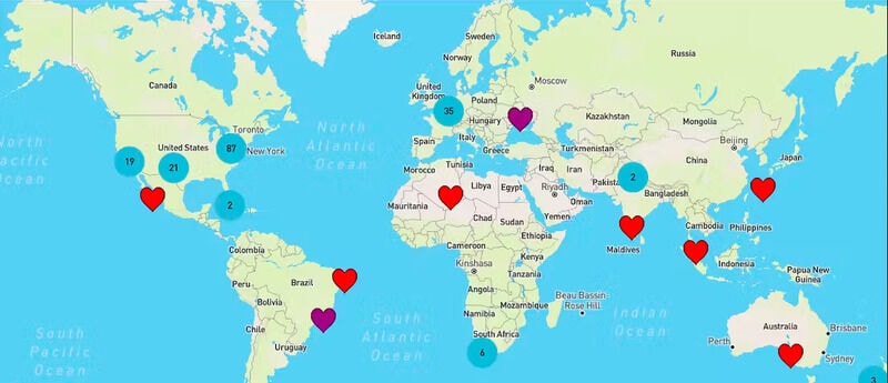 Global Love Story Maps : WhereWeMet.Org