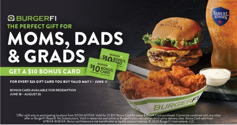 Restaurant Gift Bonus Promos : BurgerFi Bonus Cards