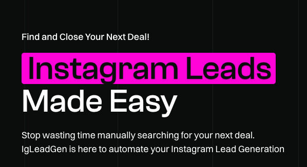 Social Media Lead Generation : IgLeadGen
