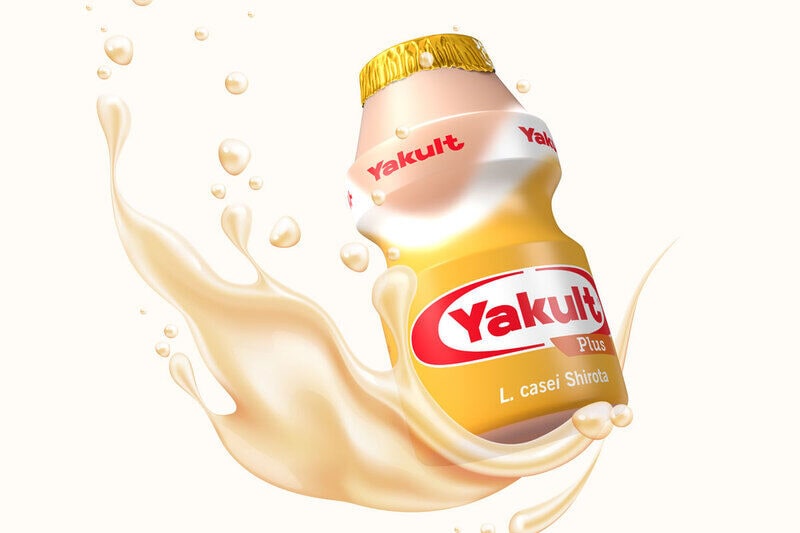Peachy Probiotic Yogurt Drinks : Yakult Plus Peach