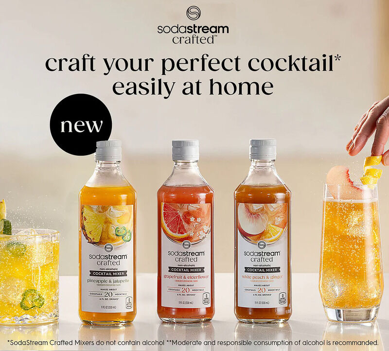 Effortless Non-Alcoholic Mixers : SodaStream Crafted Cocktail Mixers