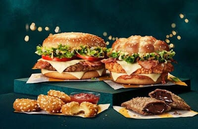 Festive British Burger Menus : Festive Food Range