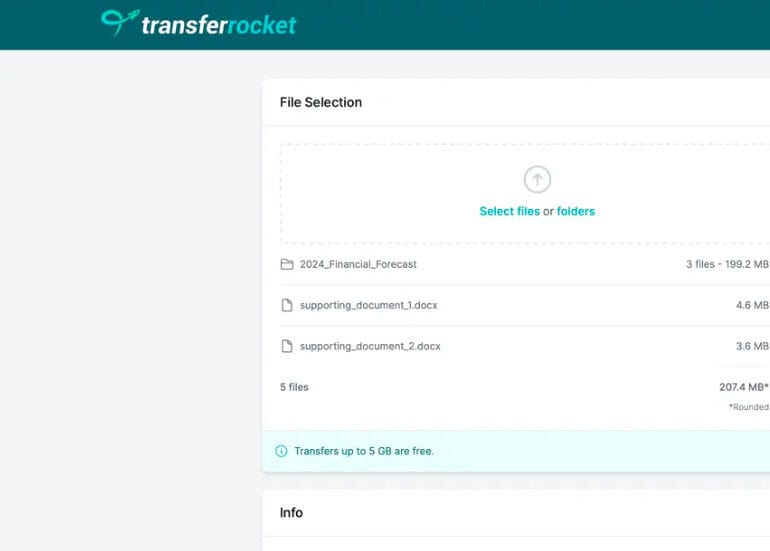 Secure File Transfers : TransferRocket