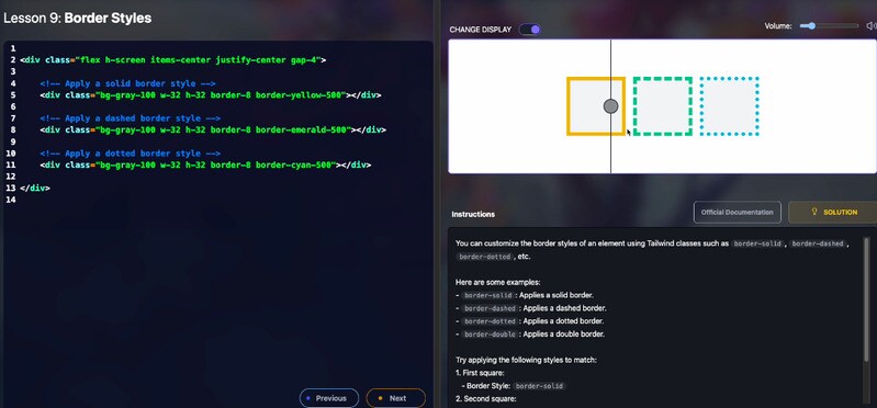Immersive Online Courses : Interactive Tailwind
