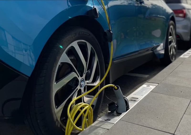 Curb-Embedded EV Chargers : Rheinmetall Curb Charger