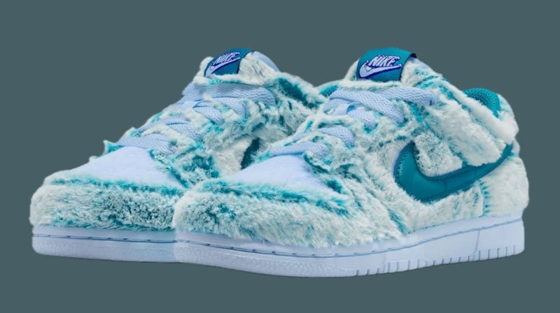 Fuzzy Winter-Themed Sneakers : abominable Snowman Dunk Low