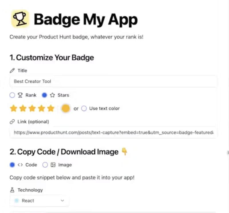 Web Badge Creators : Badge My App