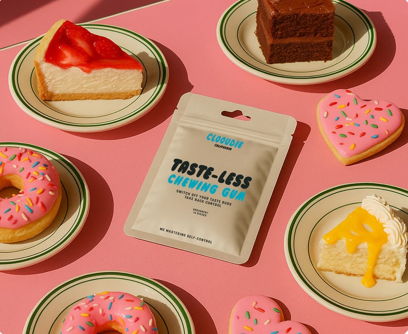 Craving Control Chewing Gums : Taste-less by CLOOUDIE