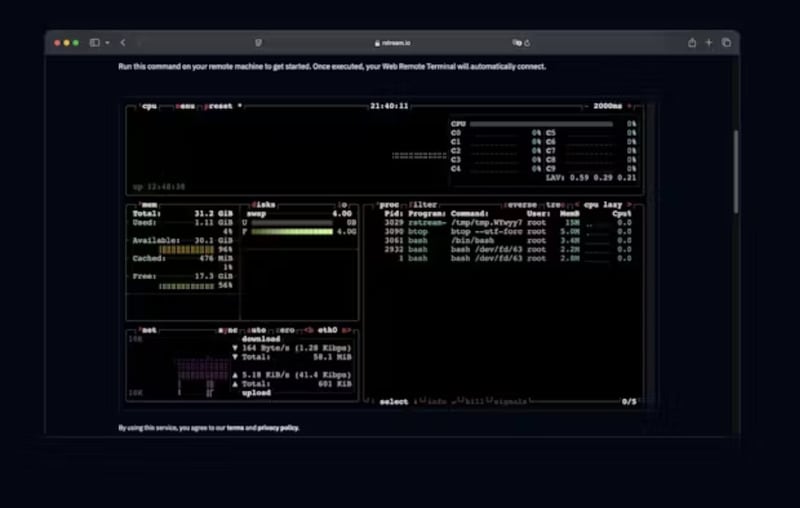 Browser-Based Terminal Tools : Web Remote Terminal