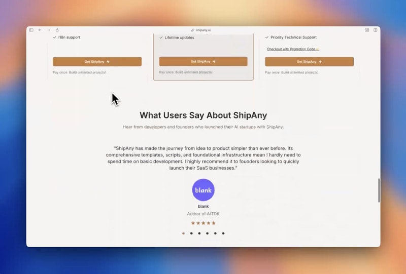 Rapid SaaS Development : ShipAny