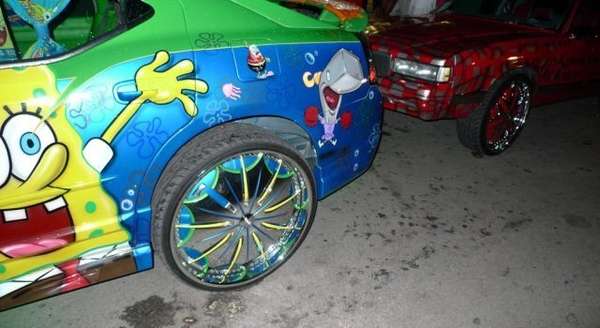 Childish Car Rims: Custom Wheels With Phatitude Feature Spongebob & Dora