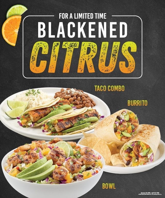 Charred Citrus Tex-Mex Meals : Blackened Citrus menu