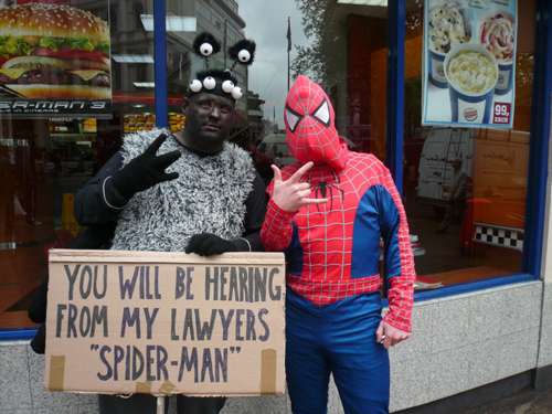 Spiderman Gang Signs: Why Not Run Around in a Spidey Suit?