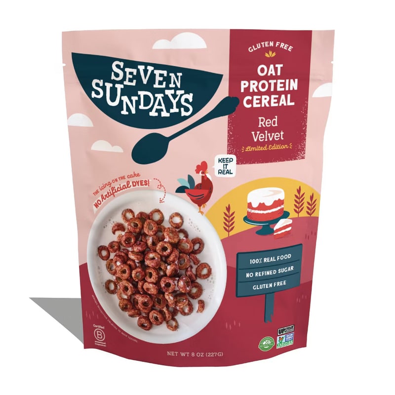 Free-From Cake-Flavored Cereals: Seven Sundays Red Velvet Oat Protein ...