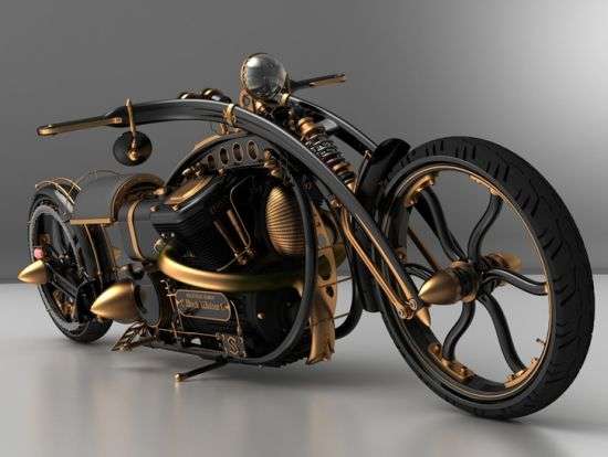 Spidery Steampunked Cycles Solifague Black Widow Chopper